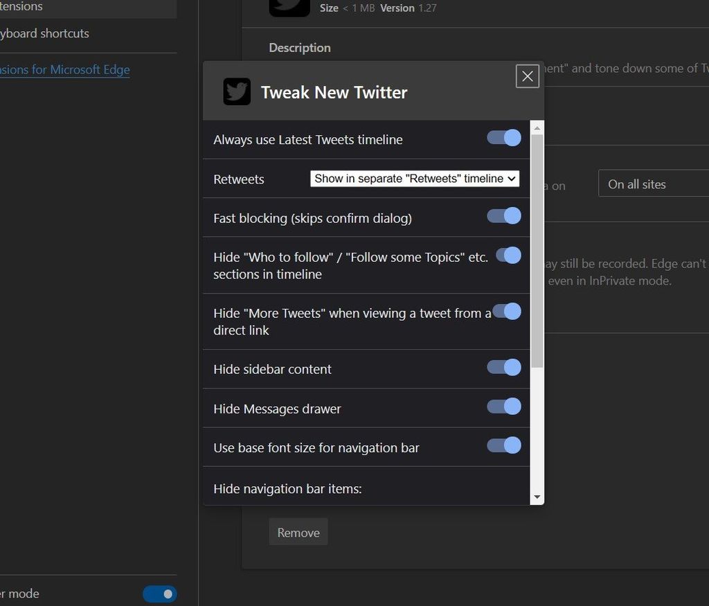 Run 'Control Panel for Twitter' via Microsoft Edge and get rid of all ...