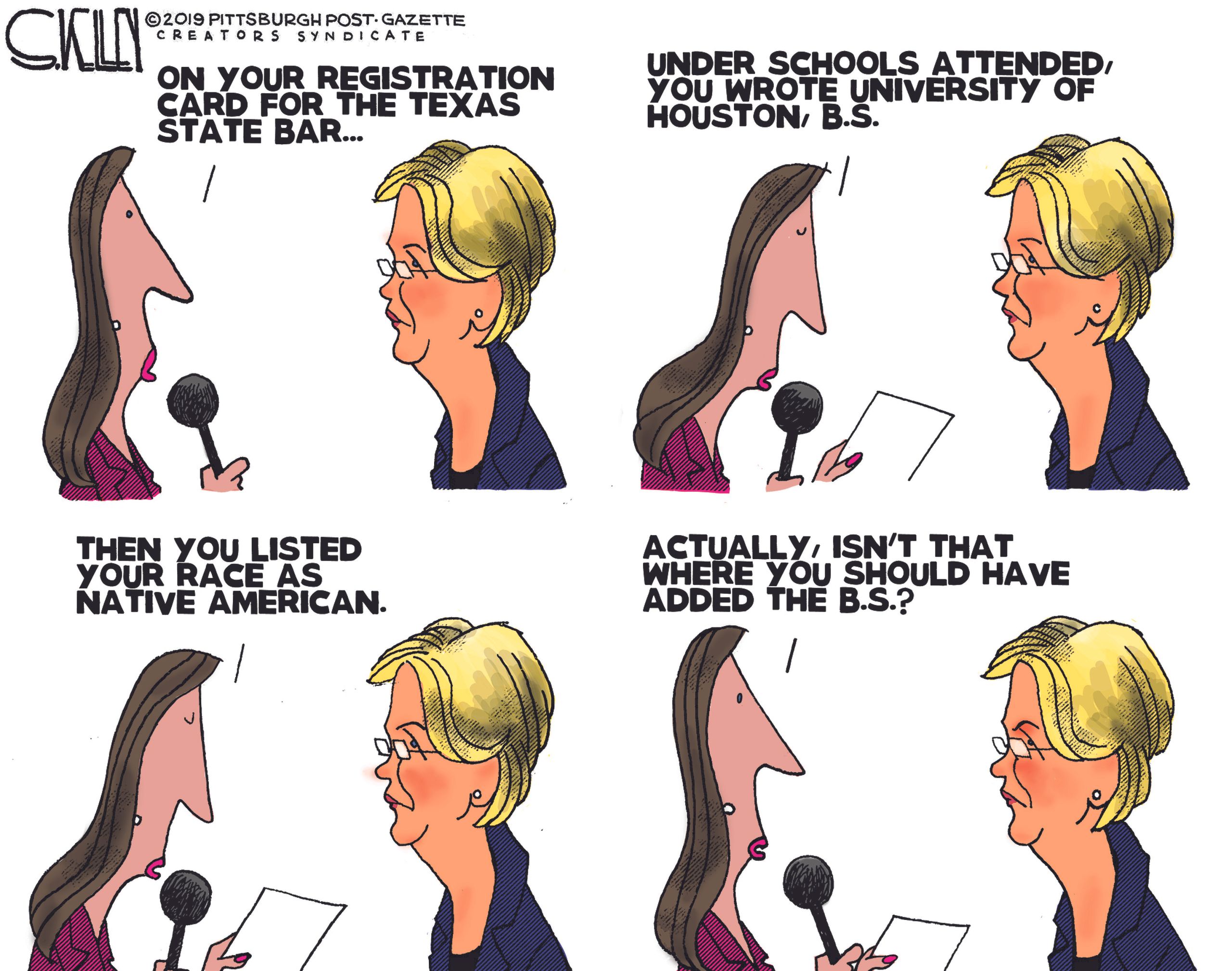 Political Cartoon U.S. Elizabeth Warren Native American DNA | The Week
