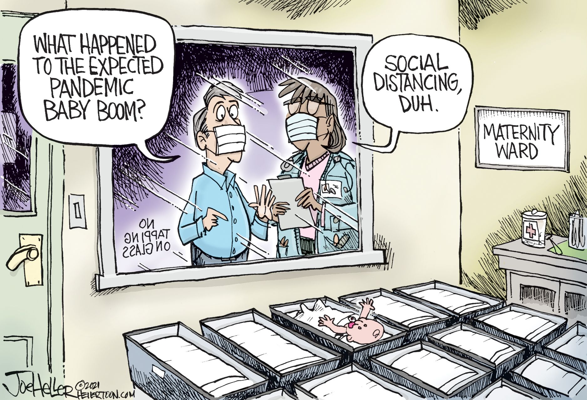 Editorial Cartoon U.S. covid pandemic baby boom bust | The Week