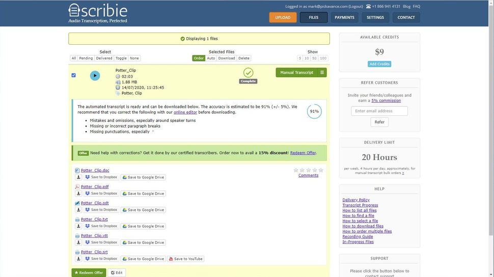 Scribie review | TechRadar