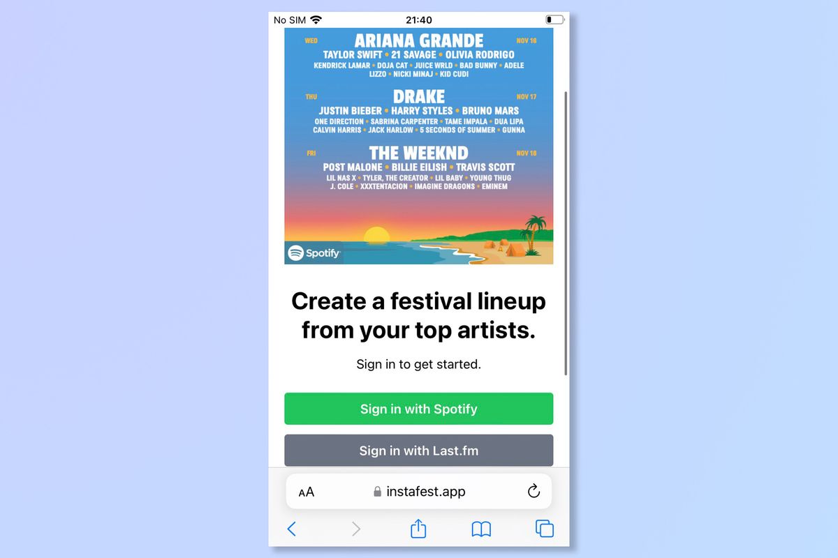 Instafest generates your dream festival lineup in seconds using your ...