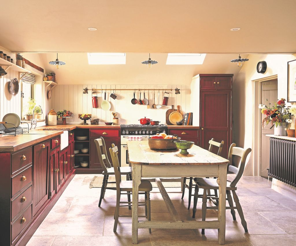 Vivid splashes of color transformed this historic 400 year old English ...