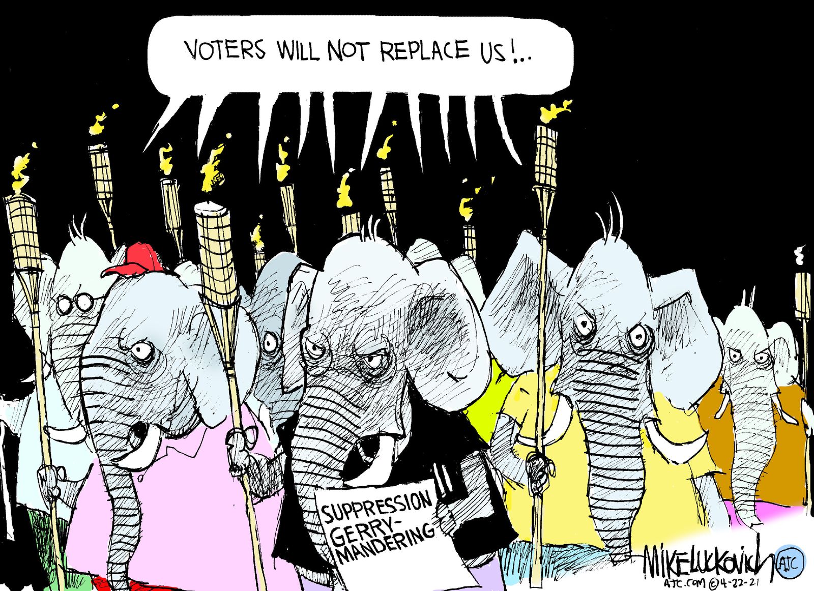 Political Cartoon U.S. GOP voter suppression | The Week