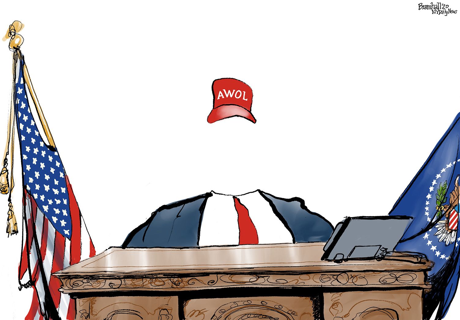 Political Cartoon U.S. Trump AWOL | The Week