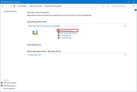 How to suspend BitLocker encryption to perform system changes on ...