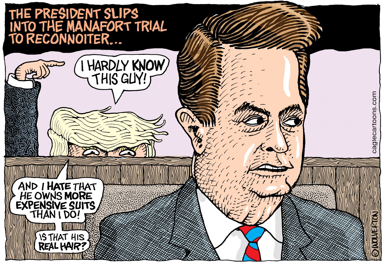 Political cartoon U.S. Manafort trial Trump Mueller investigation | The ...