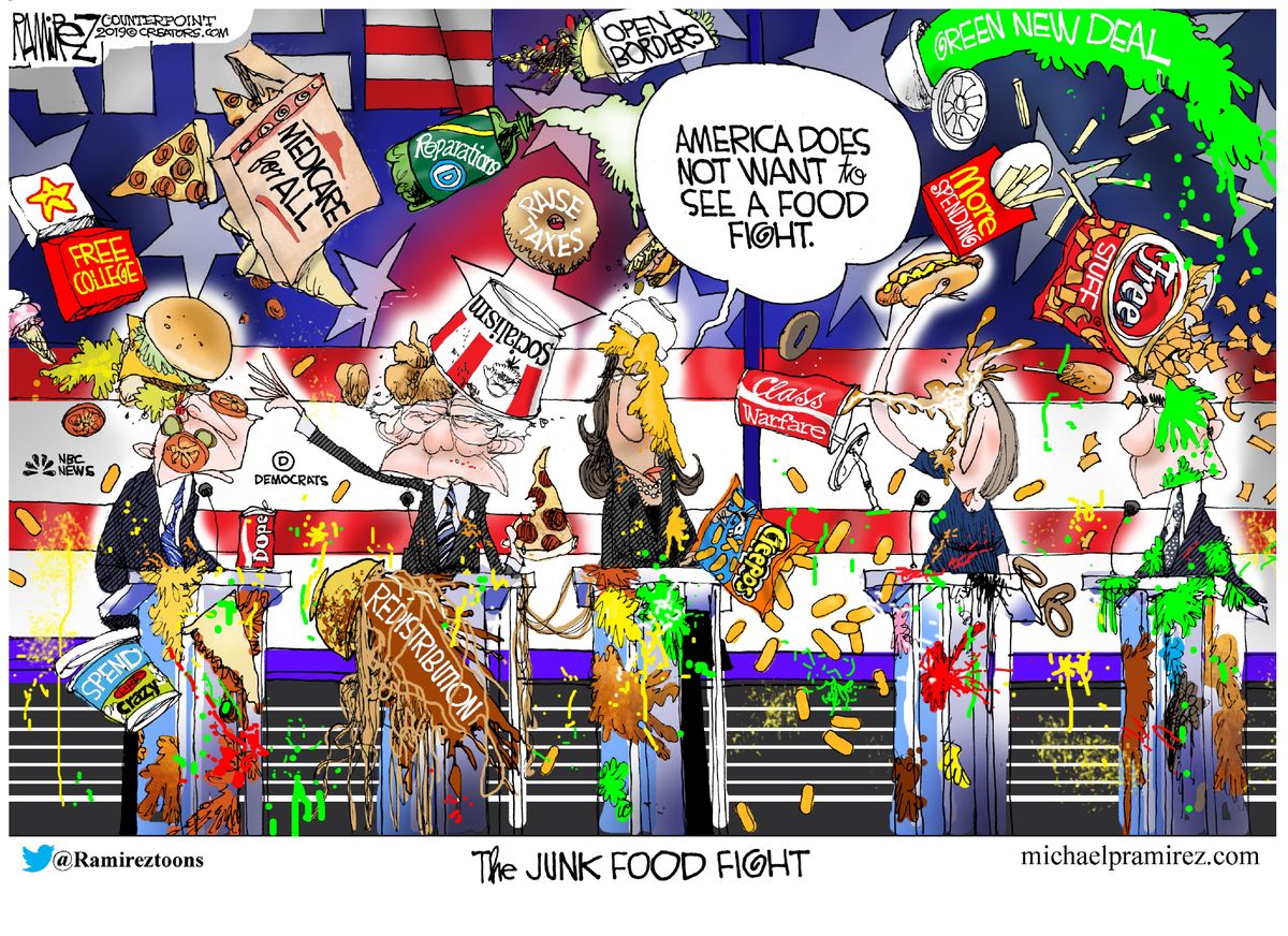 Political Cartoon U.S. Junk Food Fight Democratic Debate | The Week