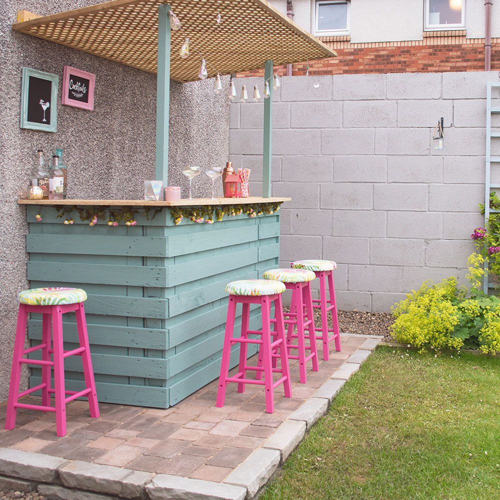 Homeowners upcycle materials to build brilliant garden cocktail bar for ...