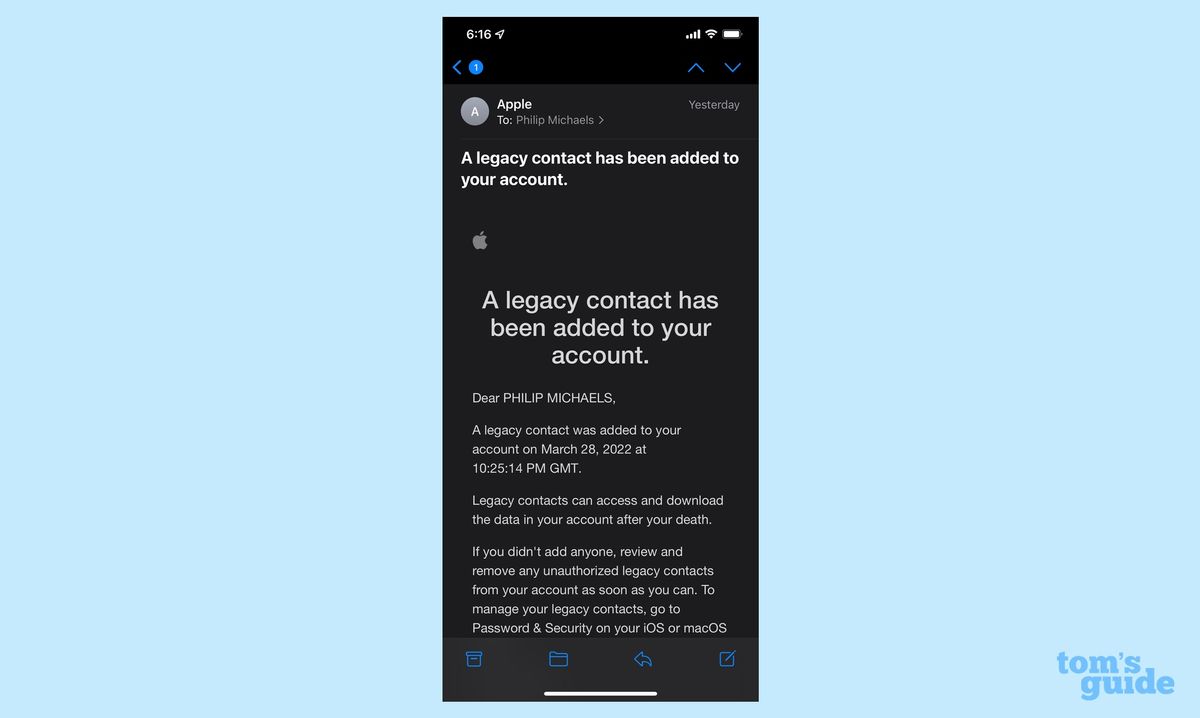 How to set up Legacy Contacts in iOS 15 | Tom's Guide