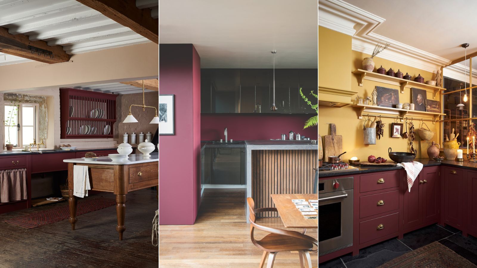5 burgundy kitchens that exude moody elegance | Homes and Gardens