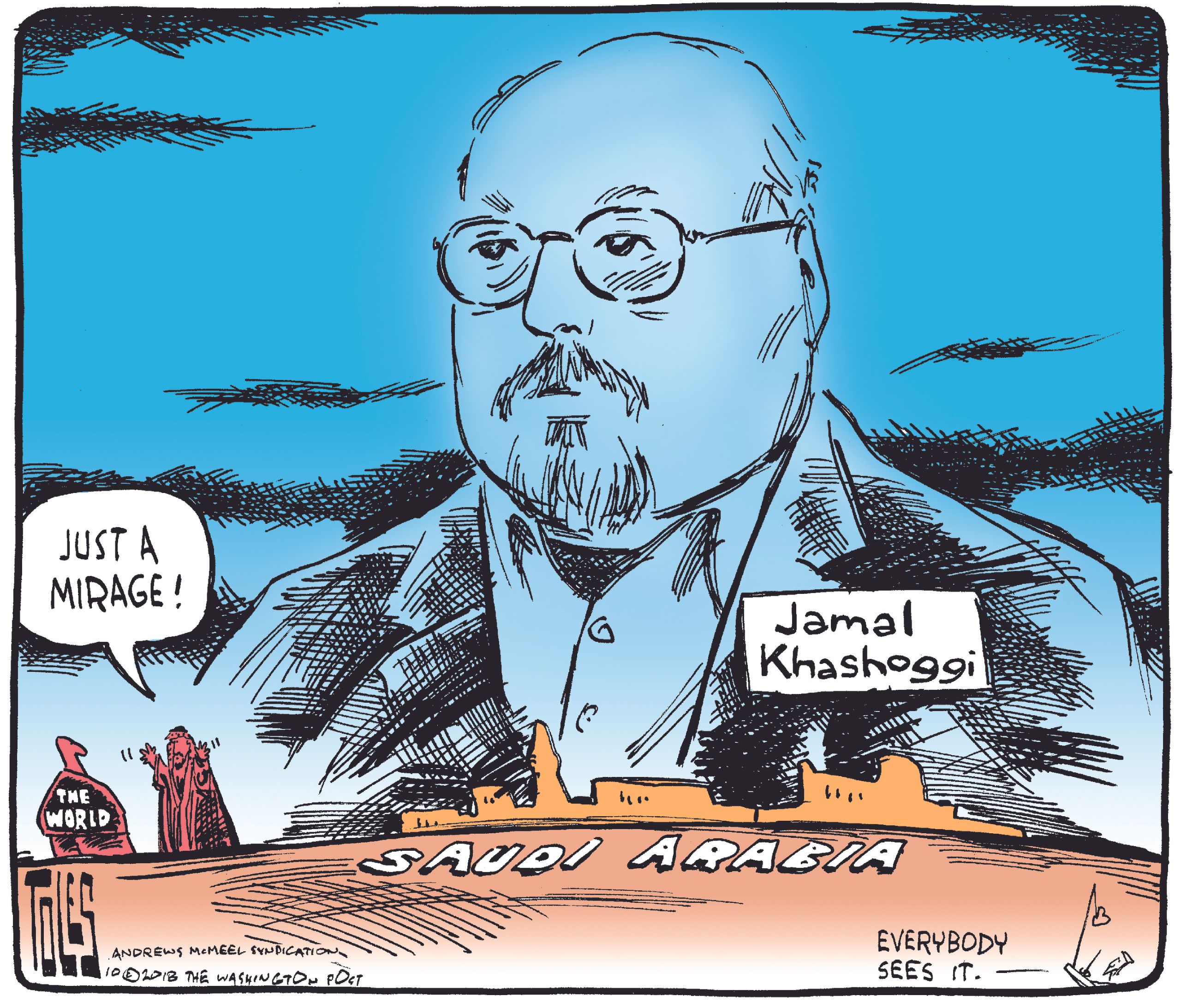 Political cartoon world Saudi Arabia Jamal Khashoggi Mohammed bin ...