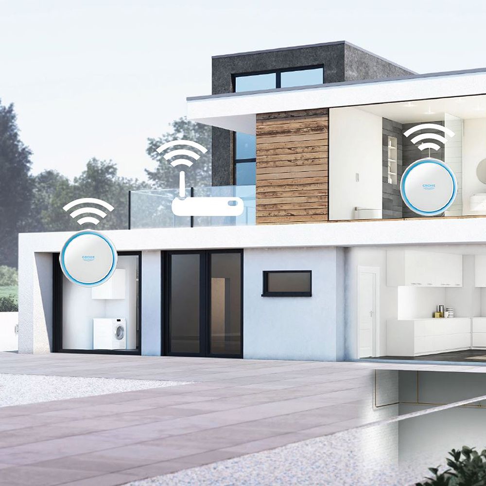 The Grohe Sense smart water leak detector and water shut off valve ...