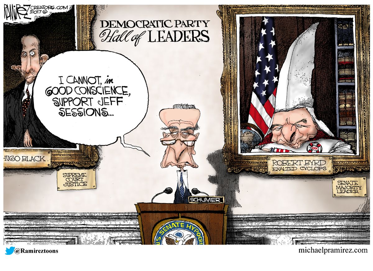 Political Cartoon U.S. Chuck Schumer Democrats Jeff Sessions | The Week