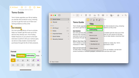 How to create neater Notes in iOS 18 and macOS Sequoia | Tom's Guide