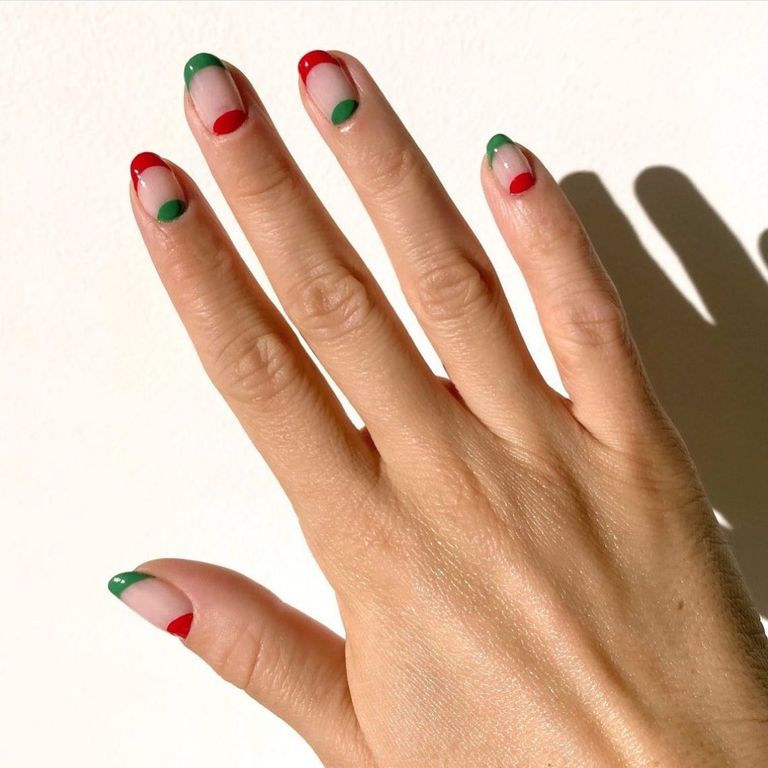 19 Christmas French Tips Nails Ideas For 2024 | Who What Wear