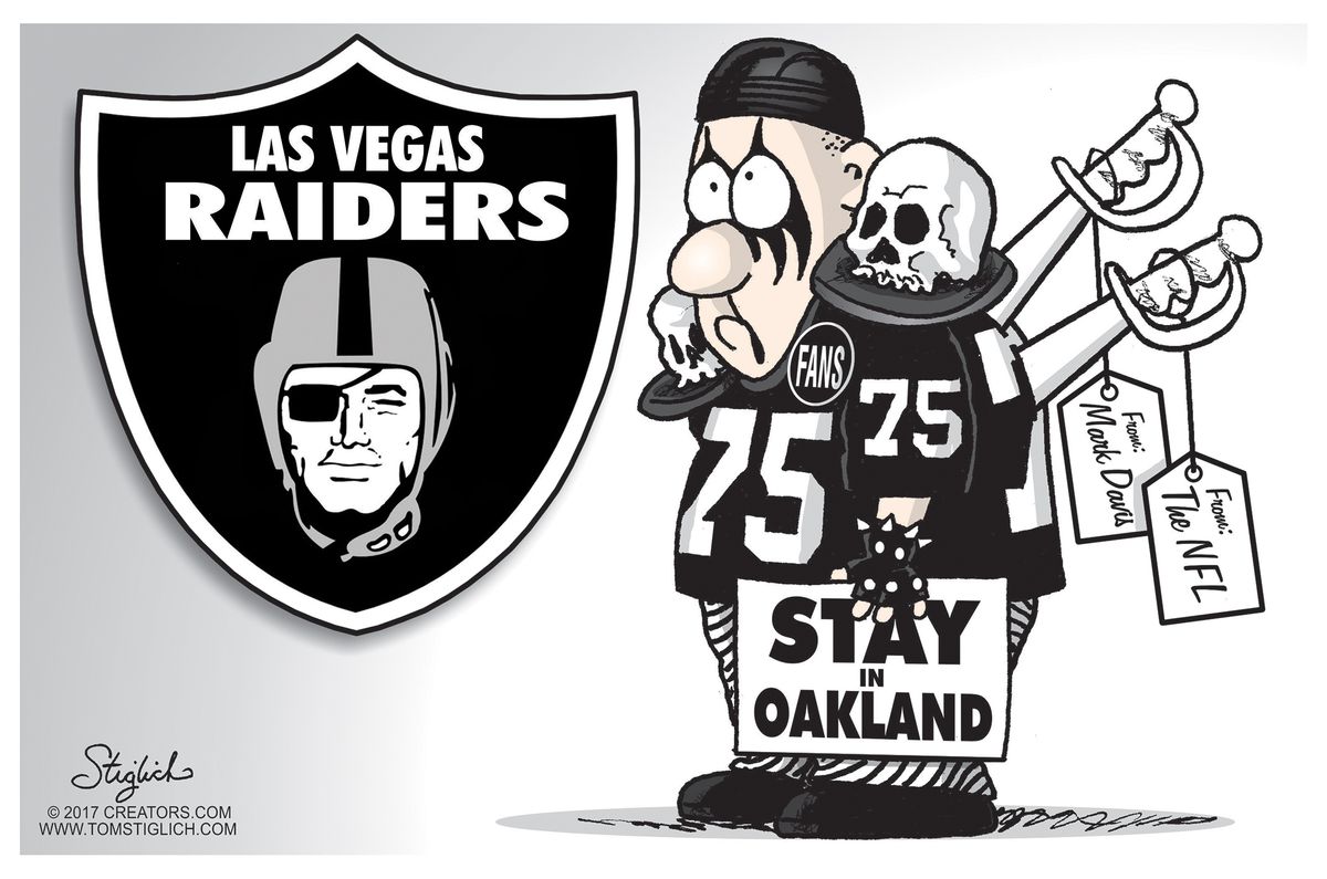 Editorial Cartoon U.S. Oakland Raiders Las Vegas fans Mark David NFL ...
