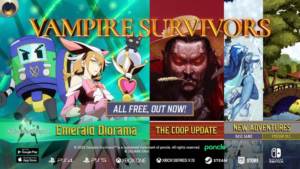 Vampire Survivors drops Emerald Diorama DLC, but PlayStation cross-save ...