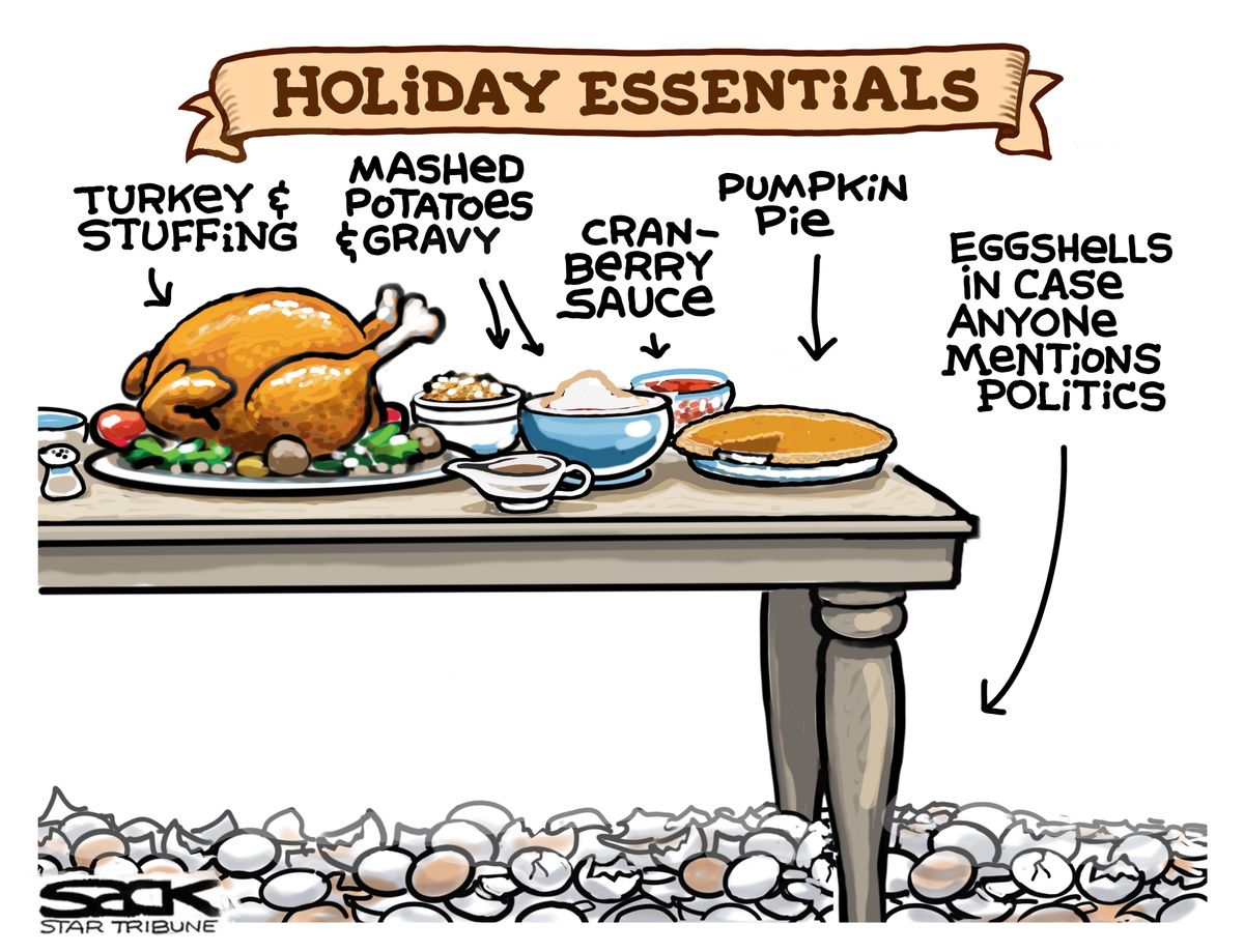 Political Cartoon U.S. Thanksgiving Political Eggshells | The Week