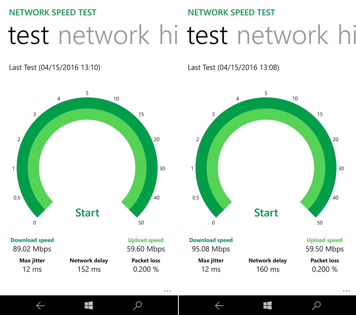 This is your Windows 10 Mobile phone using Ethernet for blazing network ...
