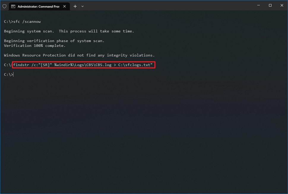 How to use Windows 10's System File Checker (SFC) scannow command to ...