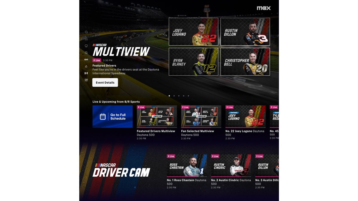 Max rolls out a new multiview feature for 2025's NASCAR Cup Series that puts you in the driver's ...