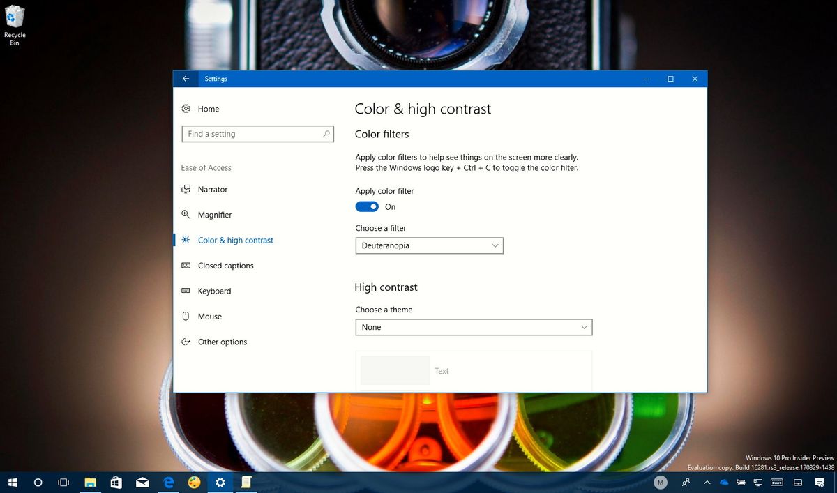 How to enable color filters in the Windows 10 Fall Creators Update ...