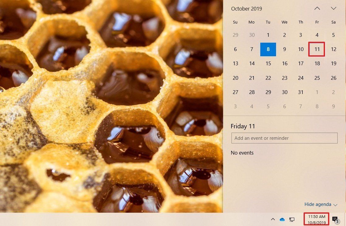 How to create calendar events from taskbar on Windows 10 November 2019 ...