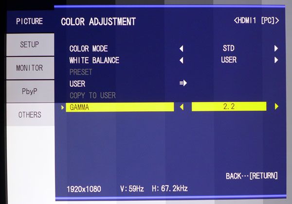 Sharp PN-K321 OSD Setup And Calibration