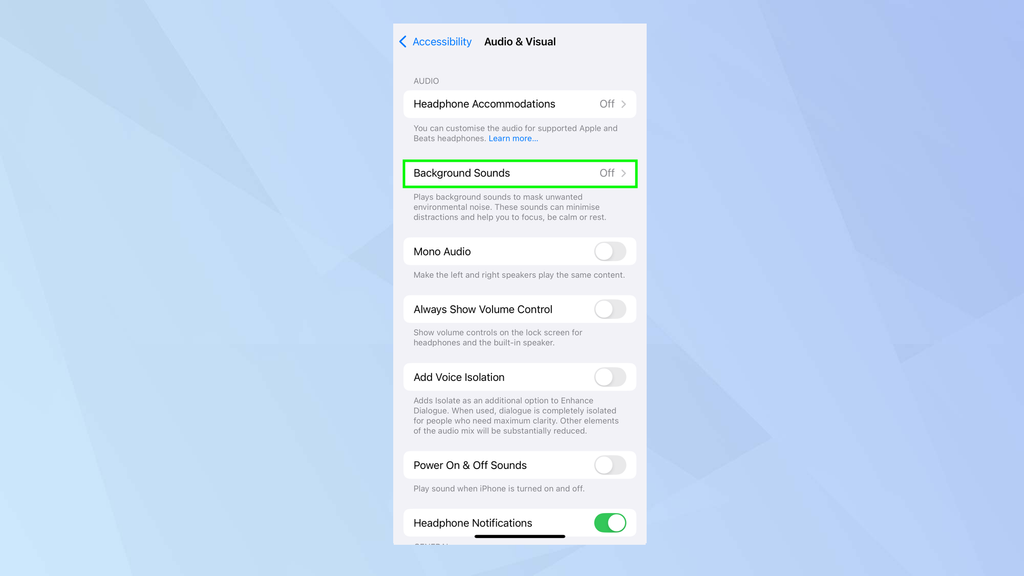 How to use iPhone background sounds in iOS 18 | Tom's Guide
