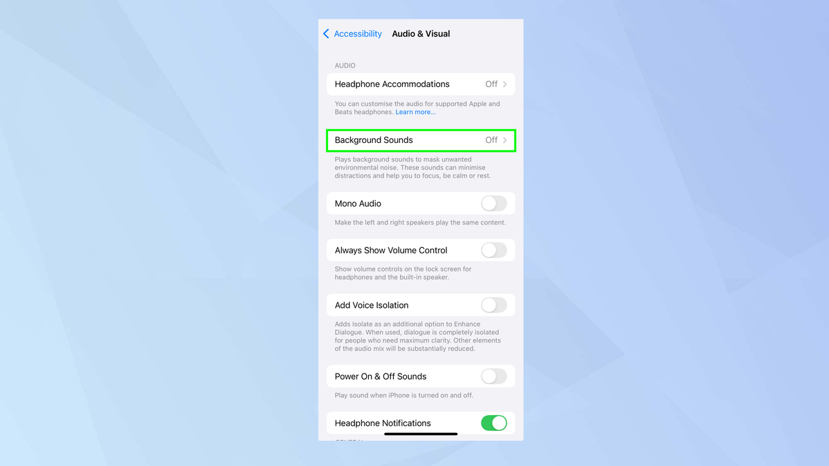 How to use iPhone background sounds in iOS 18 | Tom's Guide