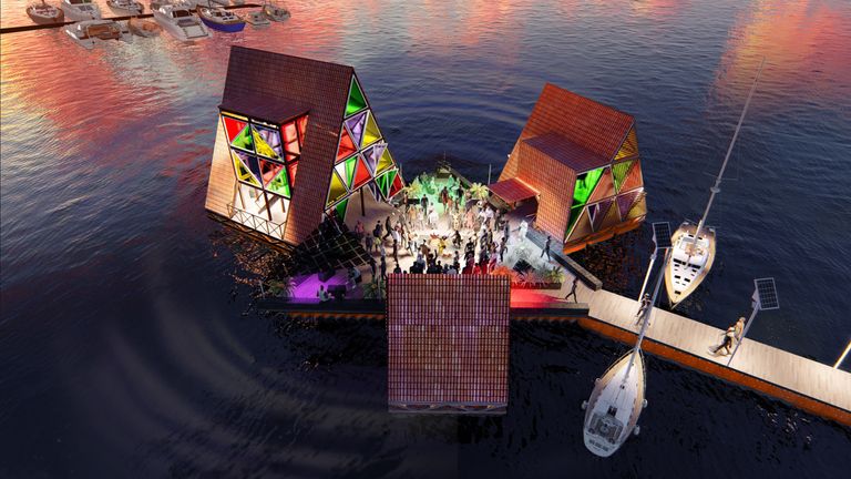 Floating music hub by NLÉ in construction | Wallpaper*