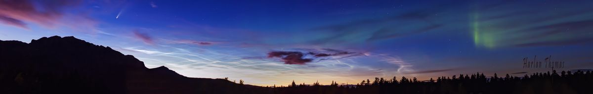 Northern lights and glowing noctilucent clouds collide in a rare night ...