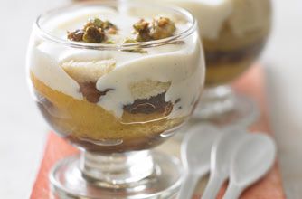 Caramel and pistachio trifles | Spanish Recipes | GoodtoKnow